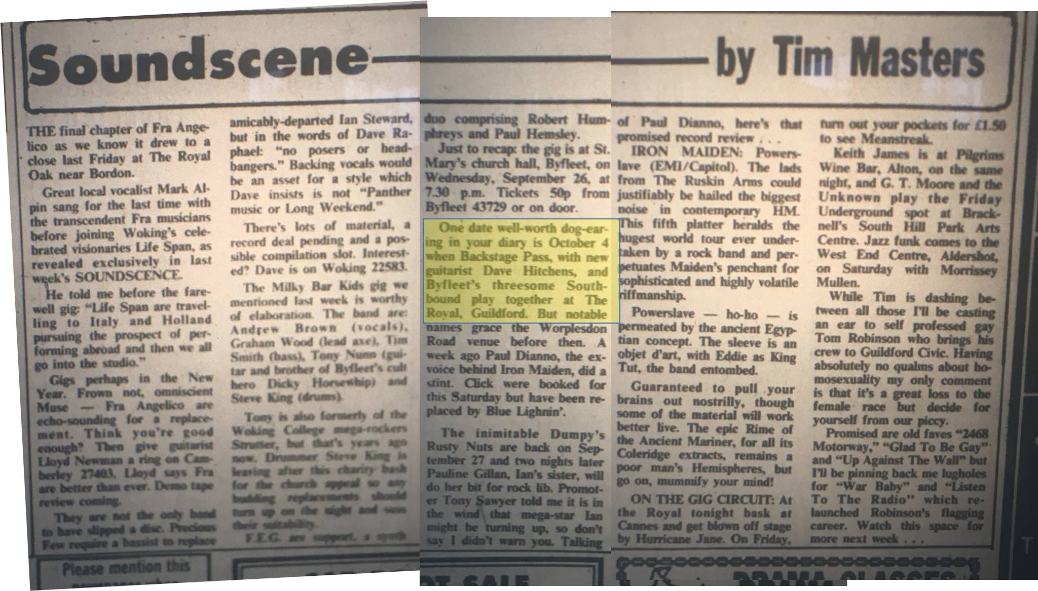 Backstage Pass – Our Soundscene