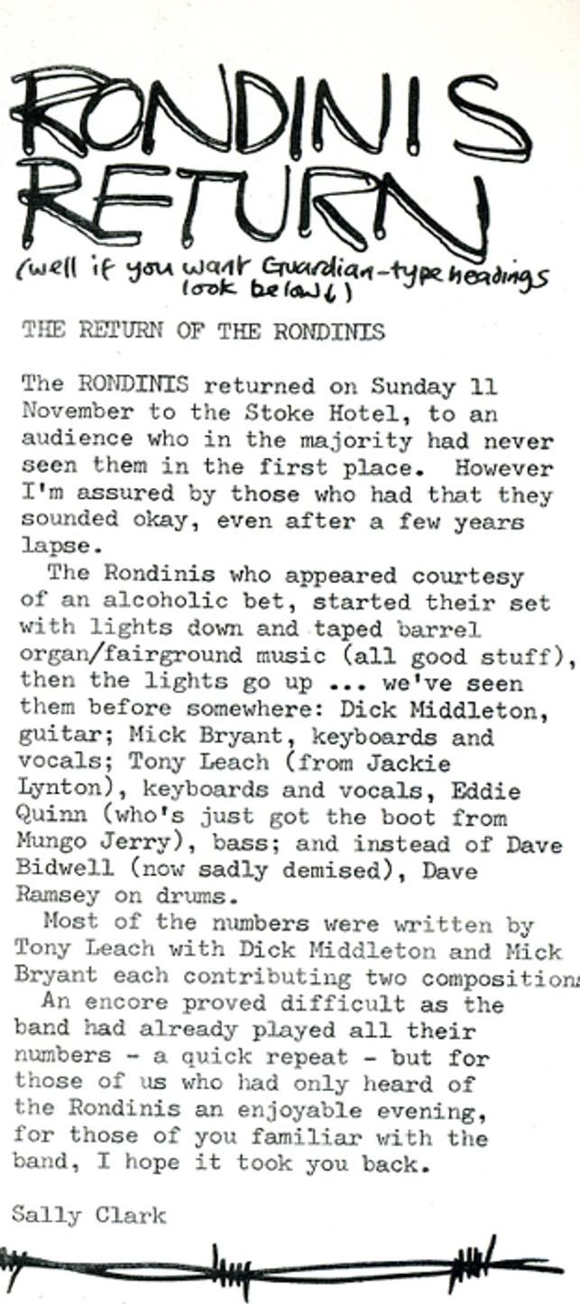 The Famous Rondini Brothers – Our Soundscene