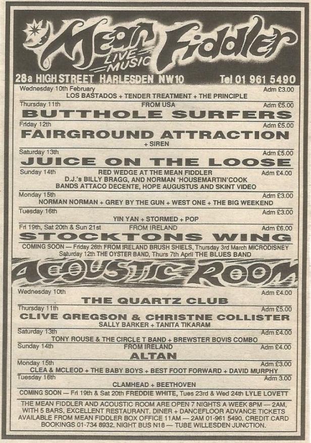 The 1988 Gig List – Our Soundscene