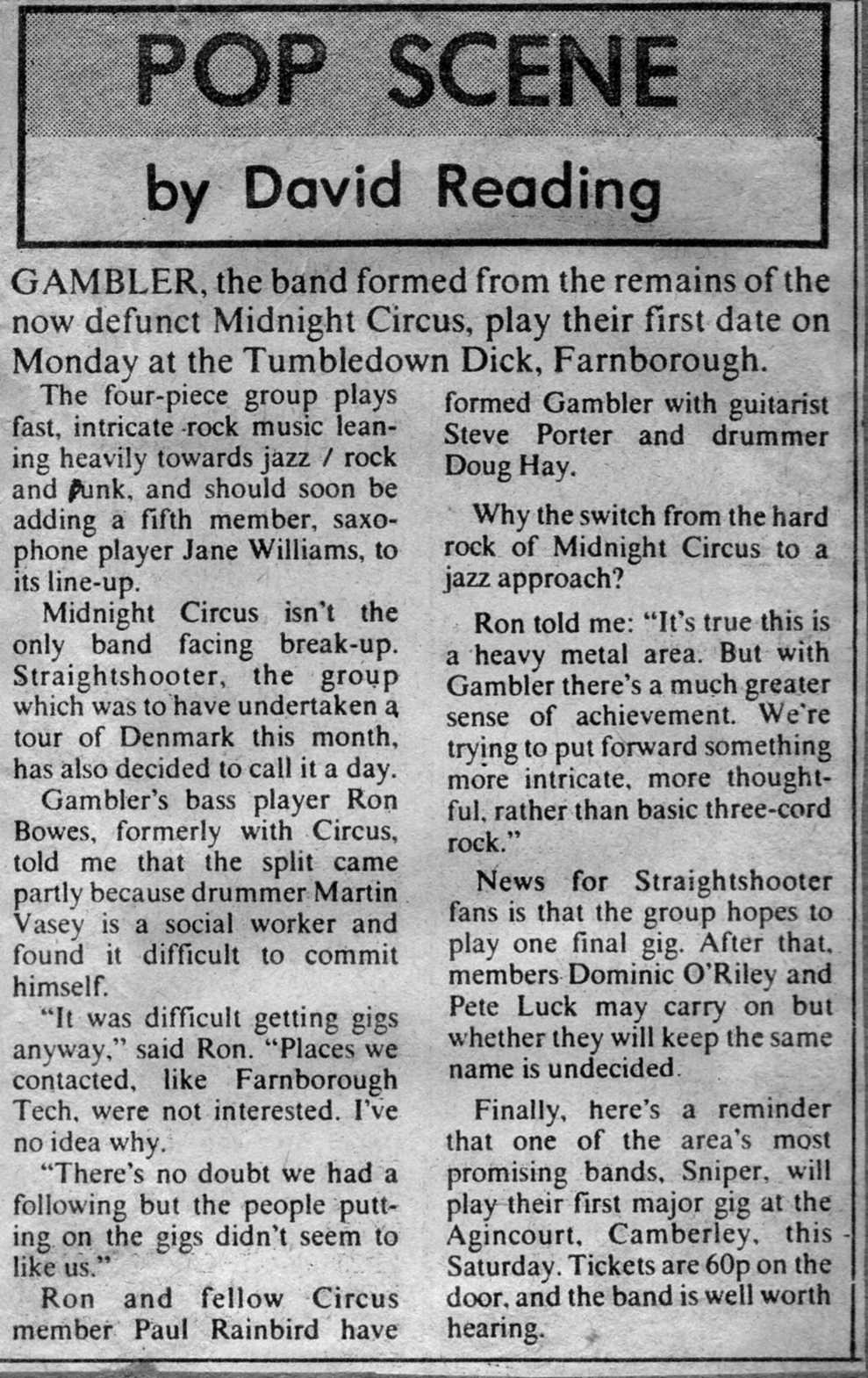 Gambler – Our Soundscene